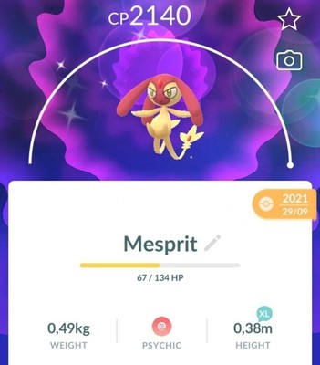 Pokemon Trade Go -- Shiny Mesprit | eBay