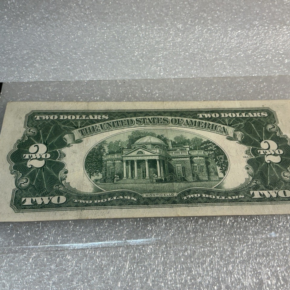 1928-G- RED SEAL $2 DOLLAR NOTE BILL JEFFERSON CIRCULATED EXCELLENT ...