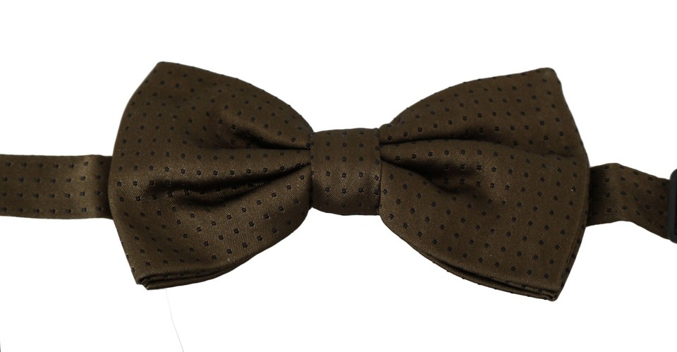 Dolce & Gabbana Brown Polka Dots Silk Adjustable Neck Papillon Men Bow ...