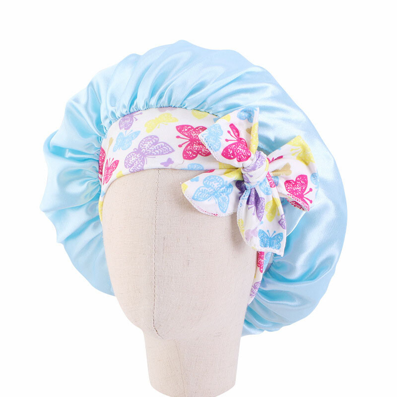 Girls Kids Satin Turban Sleep Night Cap Hair Care Bonnet African Print ...