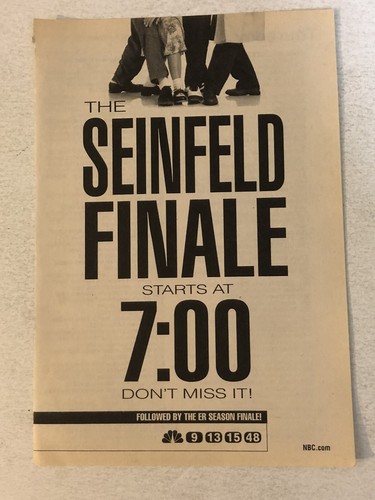 Seinfeld Finale Print Ad Advert Jerry Seinfeld Julia Louise Dreyfuss ...