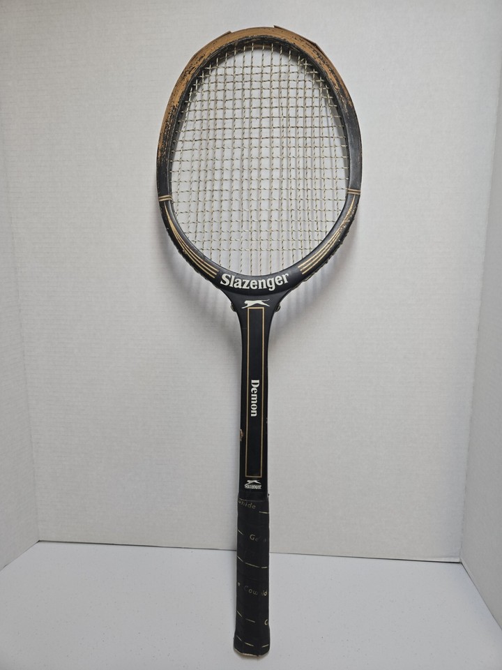 Vintage Slazenger Demon Wooden Tennis Racket Vtg Rare Collectible | eBay