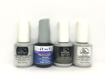 IBD Just Gel Polish-4pc kit- Power Bond,Base & Top,Mattify Matte Top 0 ...