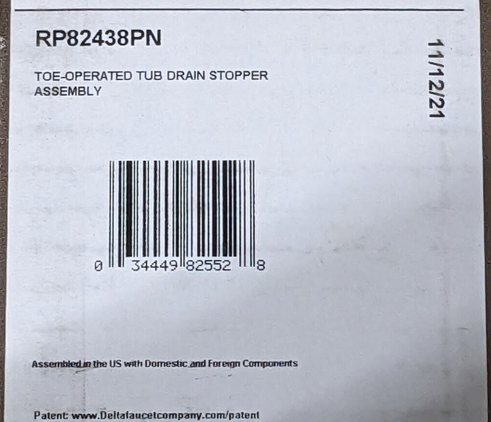 Brizo Polished Nickel Toe Operated Tub Drain Stopper Assembly RP82438PN ...