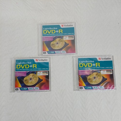 Verbatim LightScribe DVD+R Recordable Direct Disc Labeling 4.7GB 120M ...