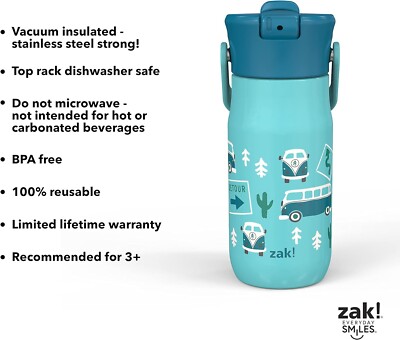 Zak Designs Harmony Kid Water Bottle for Travel or At Home, 14oz ...