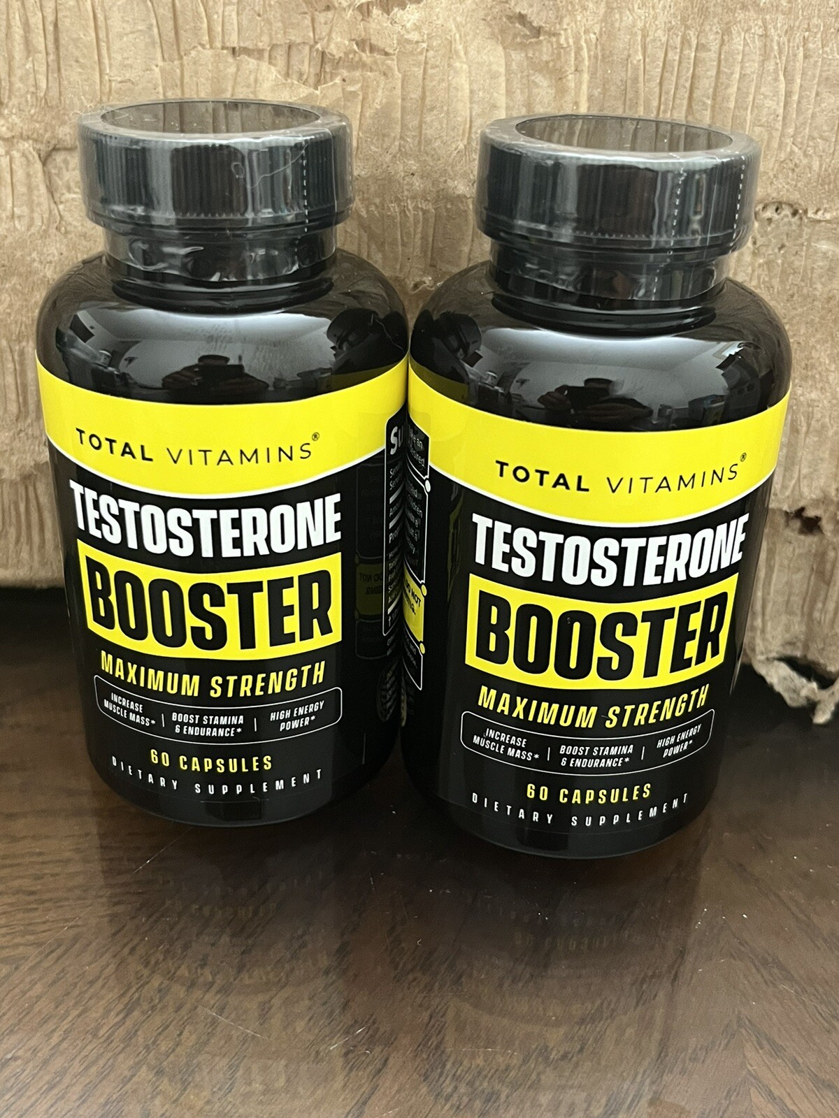 Total Vitamins Testosterone Booster Dietary Supplement 2 BOTTLES 120 ...