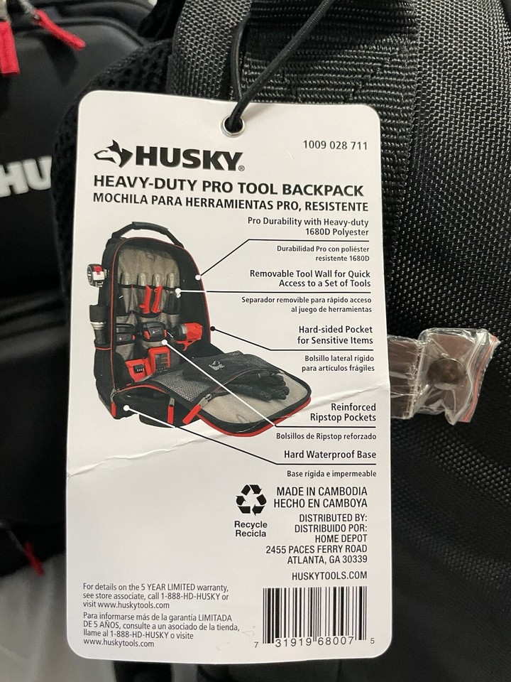 Husky Heavy Duty PRO Tool Backpack | eBay