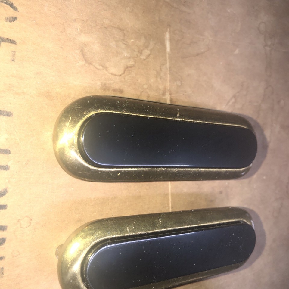Vintage Art Deco Black Bakelite and Brass Drawer/Cabinet Handles Set Of ...