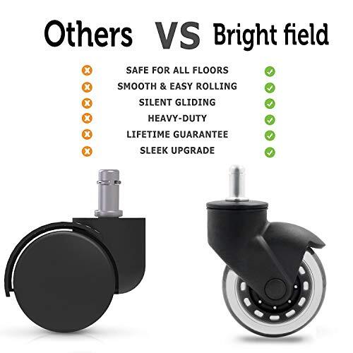 BF BRIGHTFIELD Office Chair Caster Wheels Set of 5 Swivel Vertical Axle ...