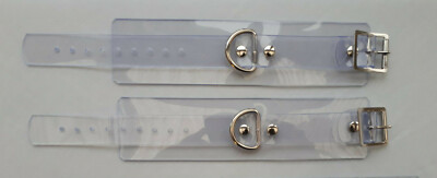 Clear PVC Wrist Cuff Restraint Straps BDSM/Bondage/Roleplay (2mm thick ...