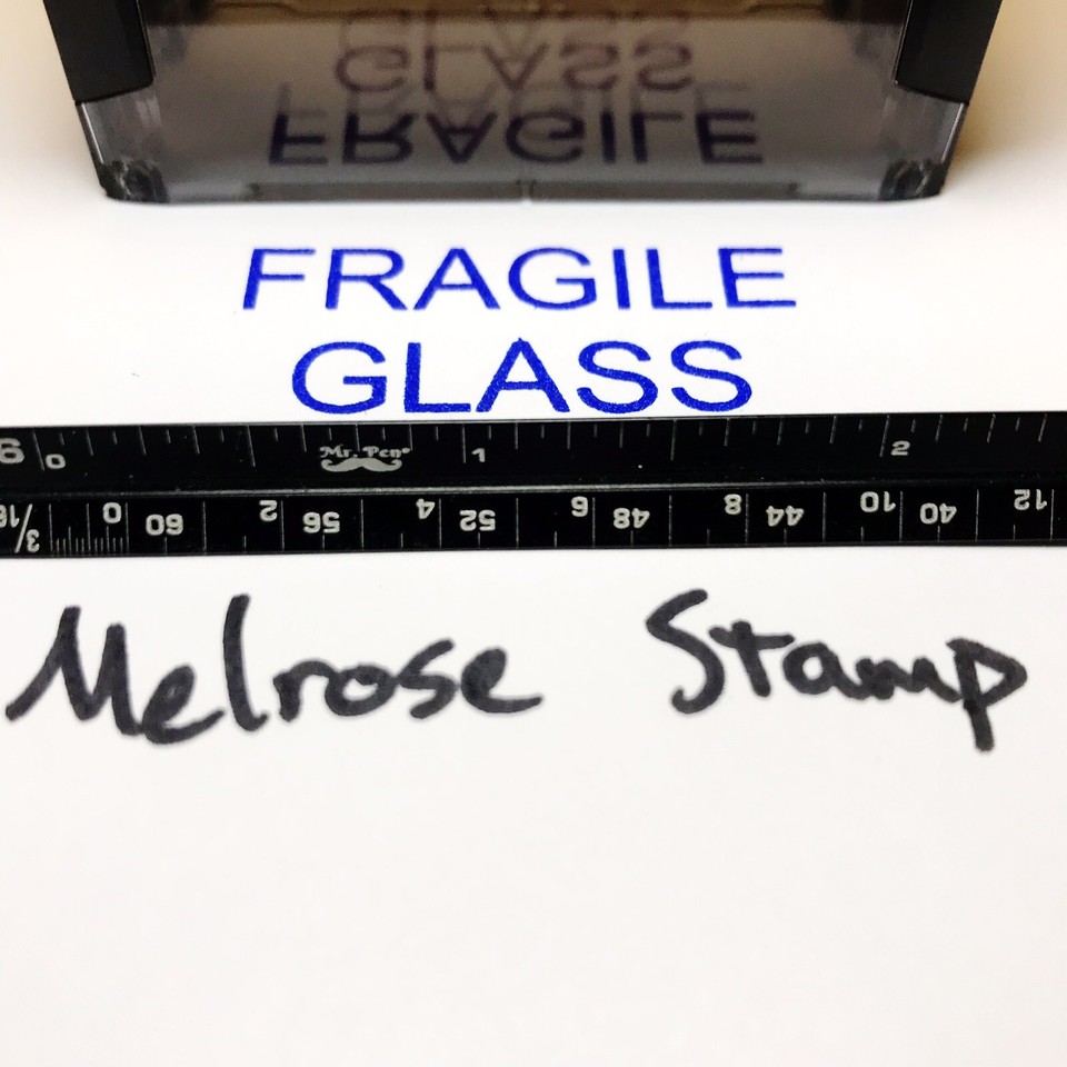 Fragile Glass Rubber Stamp Blue Ink Self Inking Ideal 4913 | eBay