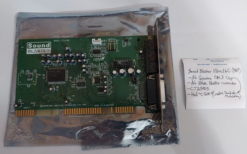 Creative Sound Blaster Vibra16C PNP Model CT4180 Chip# CT2505-TDQ2 ...