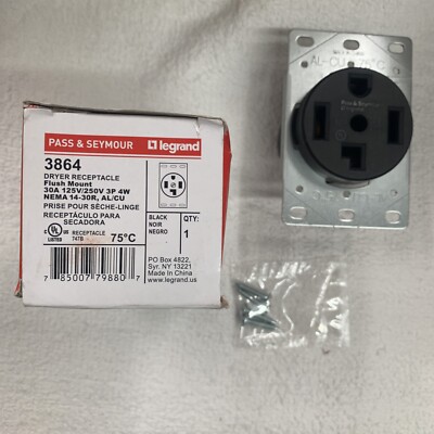 Dryer Range Receptacle 30 AMP 125v/250v 3864 Dryer RECEPTACLE NEW | eBay