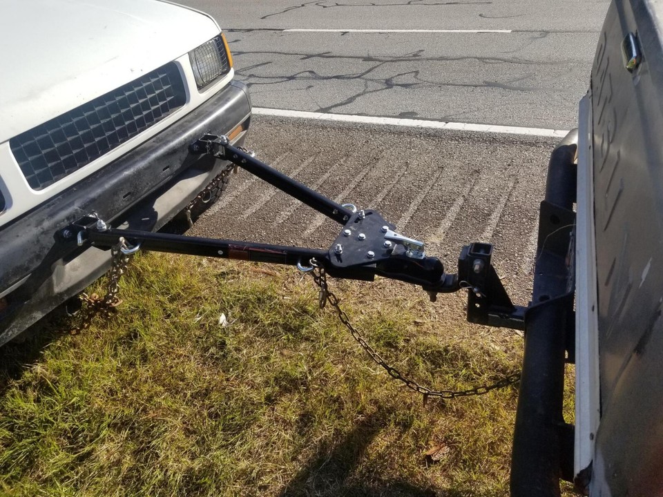 5000lb Capacity Adjustable Tow Bar | Black | V-Shaped | Bolt-On | Rear ...