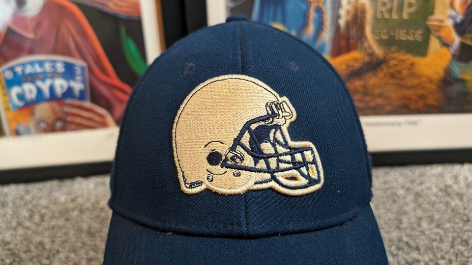 Nike Legacy 91 Dri Fit Hat Cap Blue Notre Dame Football Logo Moisture ...