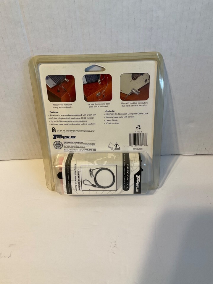 Targus Defcon CL Combo Cable LockPA401U NIB! | eBay