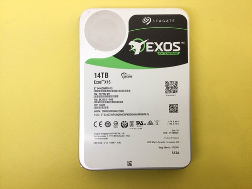 Seagate Exos X16 14TB 7.2K SATA 6Gb/s 256MB Cache 3.5in Hard Drive ...