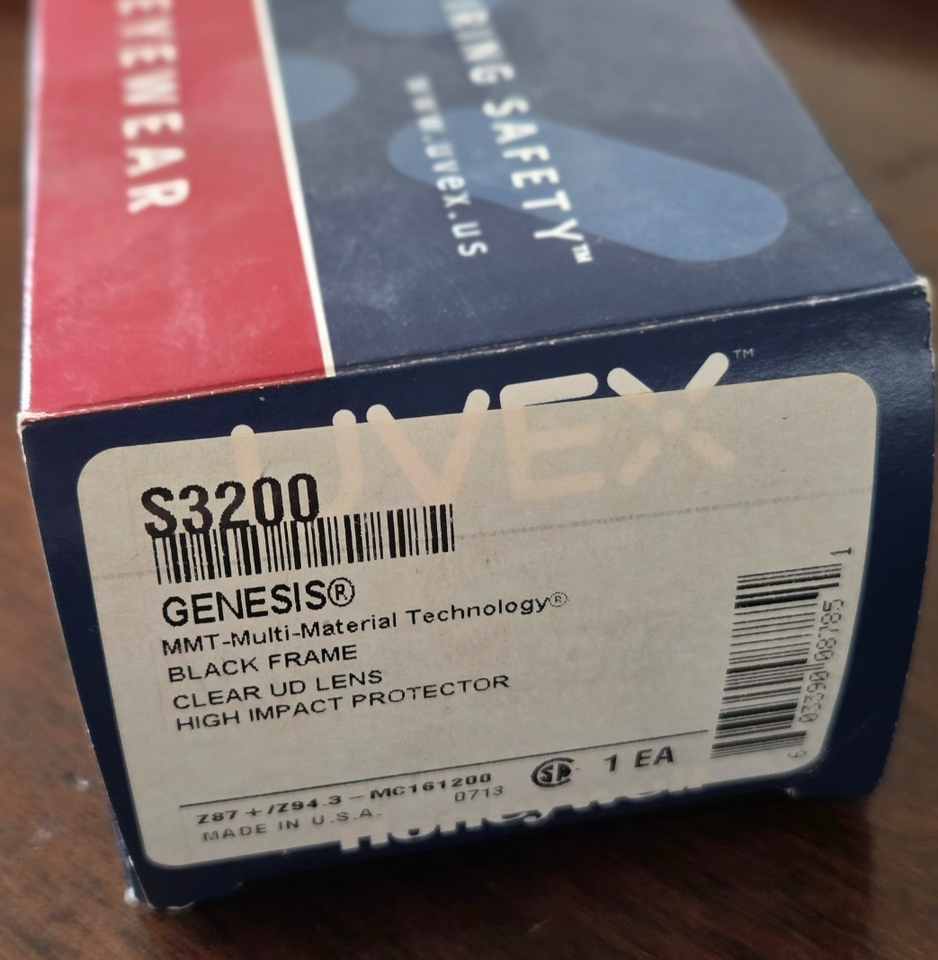 Uvex by Honeywell Genesis Safety Glasses Black Frame, Clear Lenses ...