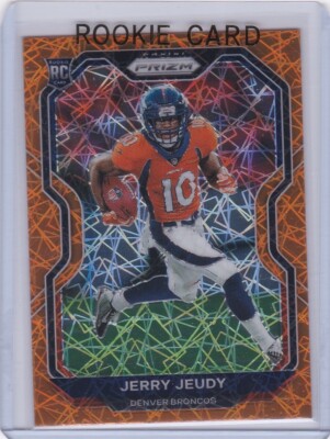 JERRY JEUDY ROOKIE CARD Denver Broncos 2020 RARE ORANGE LAZER PRIZMS ...