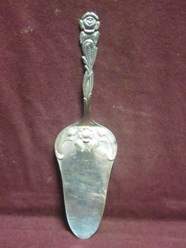 UNKNOWN silverplated 100 PASTRY SERVER ROSE PATTERN 7 1/2" NO MONOGRAM ...