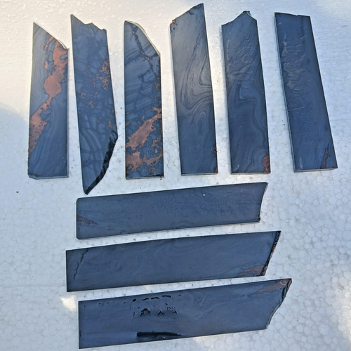 9 200 x 45mm NATURAL BLUE OBSIDIAN PREFORMS SLAB FOR KNAPPING KNIFE ...