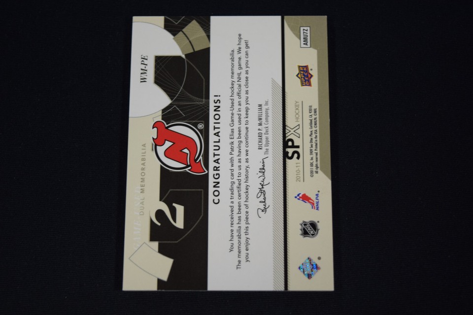 Patrick Elias 2010-11 SPx Winning Materials Dual Patches /35 Dual Patch ...