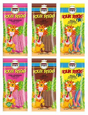 Paskesz Sour Sticks Variety Flavors, Sour & Sweet Candy, 3.5-Ounce ...