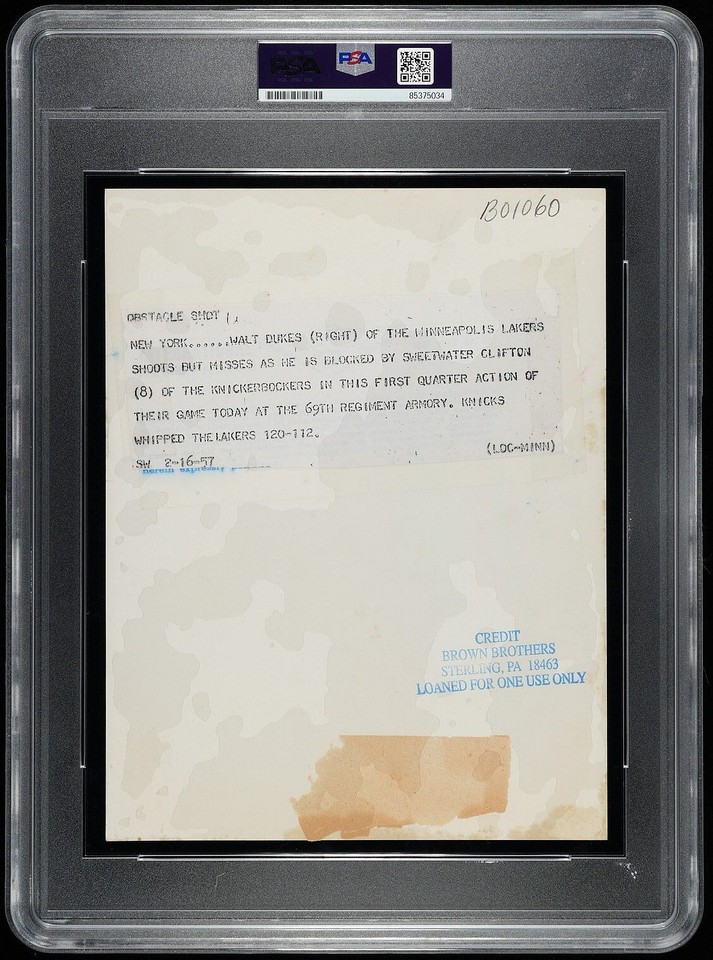 Sweetwater Clifton 1st Black NBA player Walter Dukes Original TYPE I ...