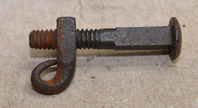 Blacksmith forged antique bolt rams head nut collectible vise hold down ...