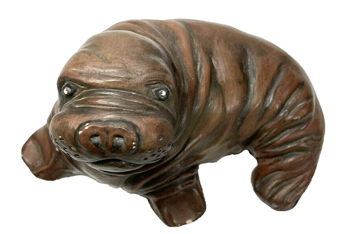 Signed Art Pottery Walrus Figurine by Alaskan Native Artist P Tuckichuk ...