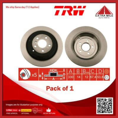 1X TRW Disc Brake Rotor 330mm Rear For Mercedes-Benz R-Class W251, V251 ...
