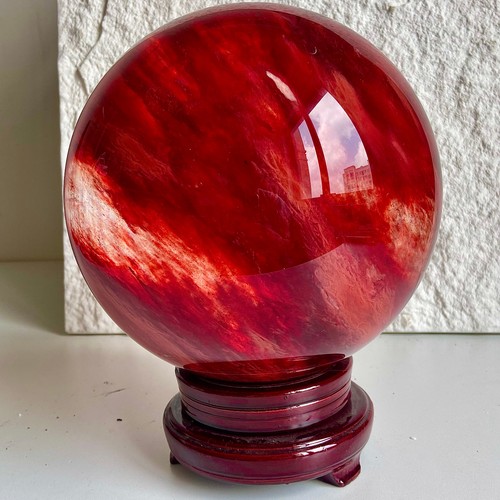 26.45LB Natural red smelting stone ball, charged quartz crystal ball ...