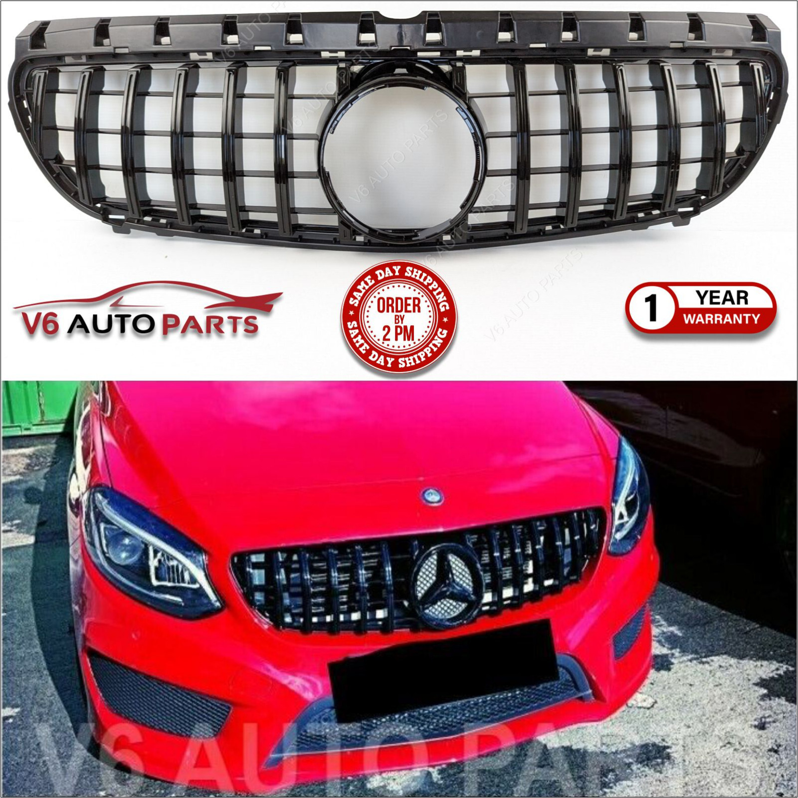 Mercedes B-Class W246 B220d Front Radiator Black Grille 2015-18 GT ...