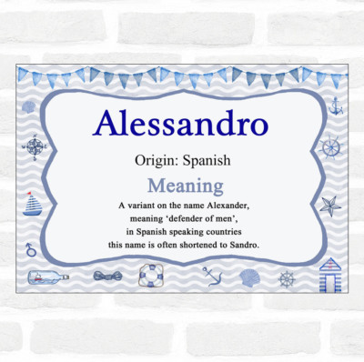 Alessandro Name Meaning Nautical Certificate | eBay UK