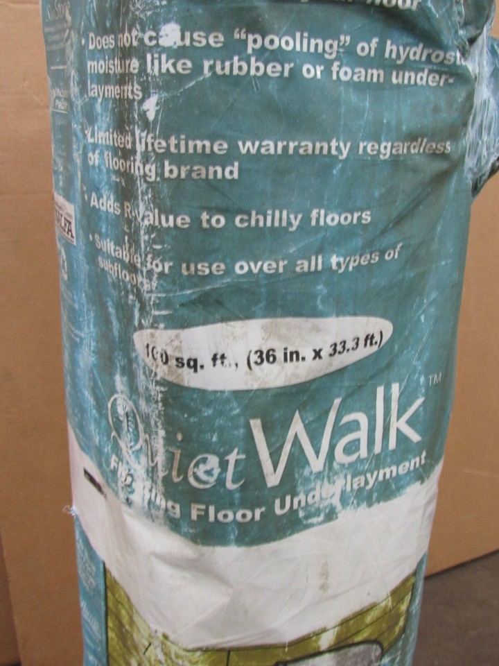 NEW MIDWEST PADDING QUIET WALK FLOORING FLOOR UNDERLAYMENT 100 SQ FT 36 ...