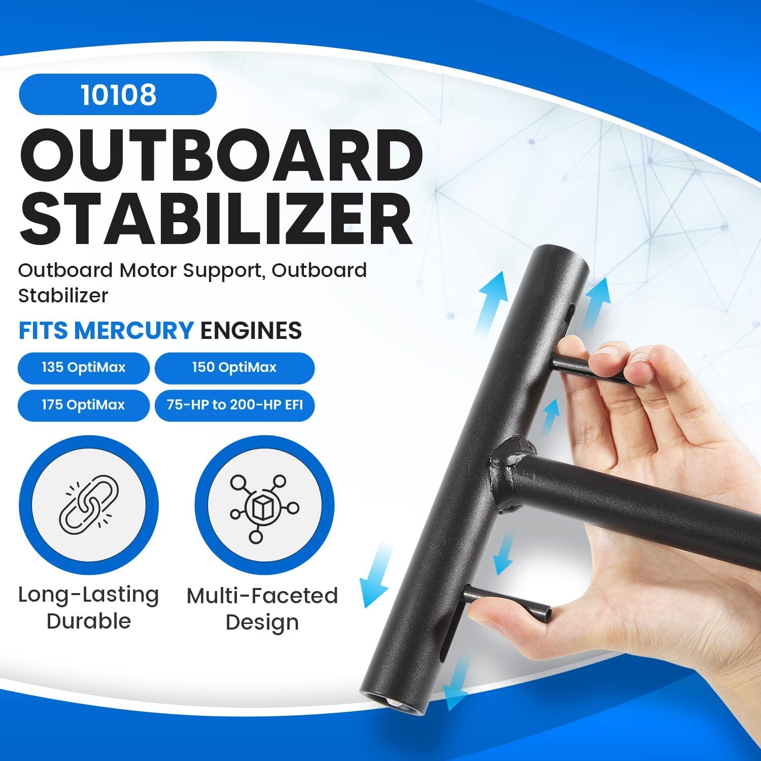 10108 Lock N’ Stow for Outboard Trailering,Transom Saver for 135/150175 ...