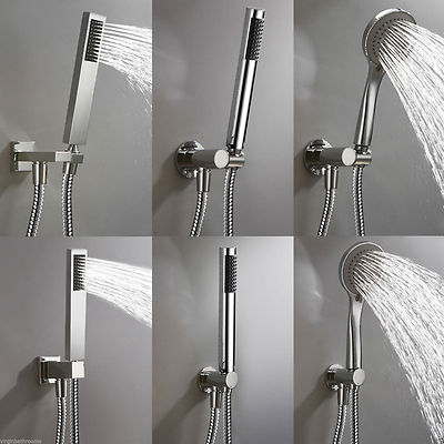 COMPLETE SHOWER KIT SET INC HANDSET+ 1.5M HOSE+ FIXED ADJUSTABLE OUTLET ...