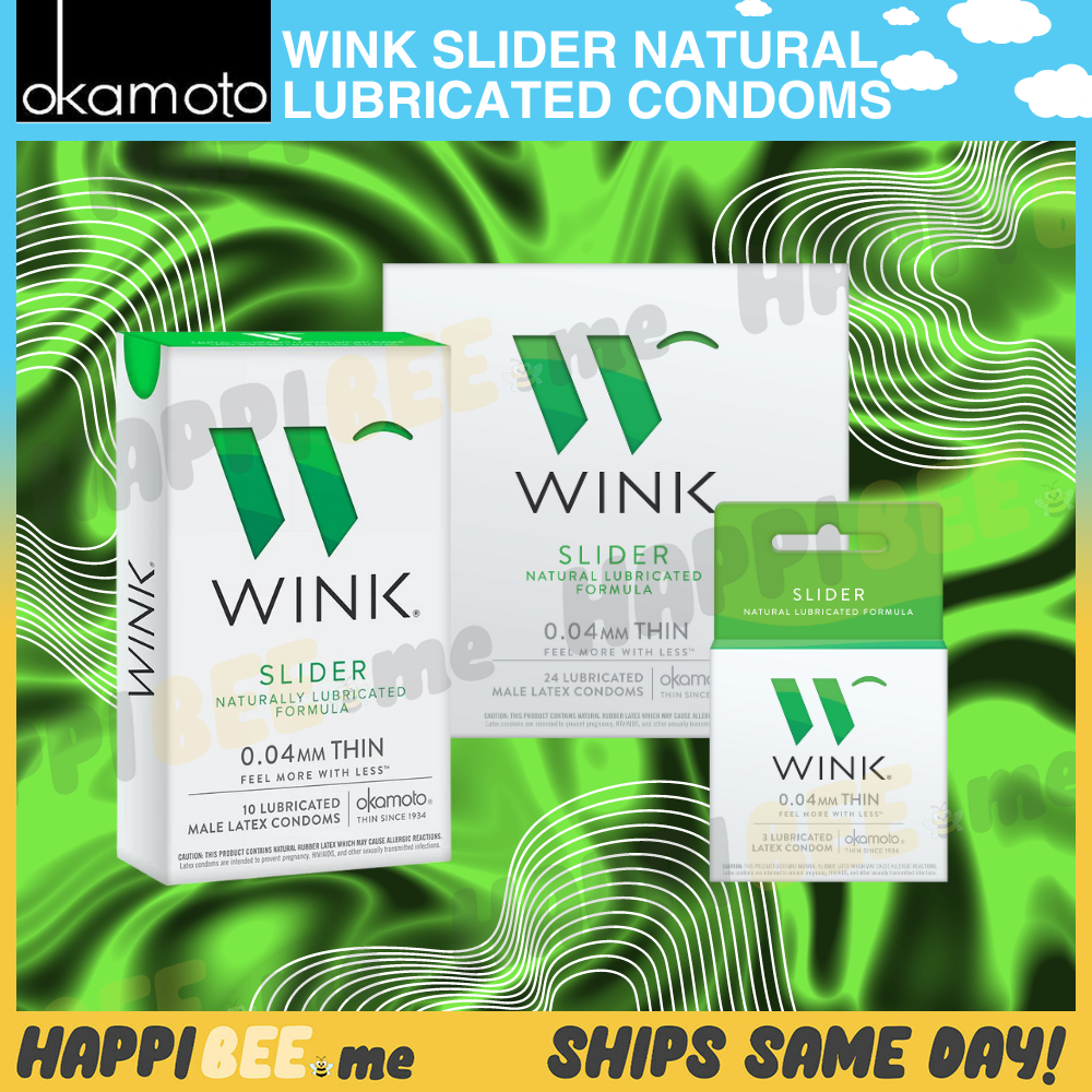 CROWN Lubricated Condoms Latex🍯OKAMOTO 004 Wink Ultra Thin Snug Grip ...