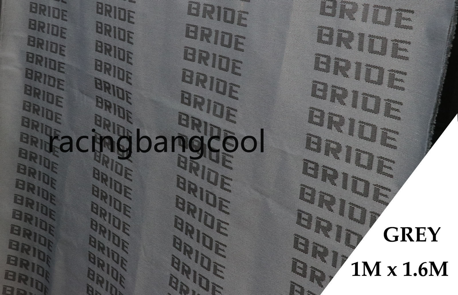 1M×1.6M JDM Bride Logo Gray Racing Seat Fabric Car Seat Cover Interior ...