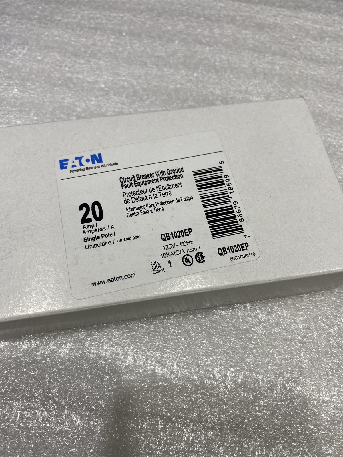 QBGFEP1020 / QB1020EP EATON 1 POLE 20A 120VAC GFI NEW | eBay