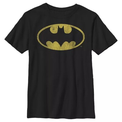 DC Comics Batman Distressed Classic Logo Graphic Tee Boys X-Large NWT ...
