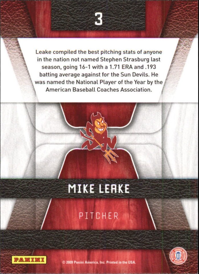 2009 Donruss Elite Extra Edition School Colors #3 Mike Leake | eBay