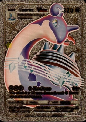 Lapras Vmax Gold Foil TCG Pokemon Card Fan Art 320HP Mint Condition | eBay