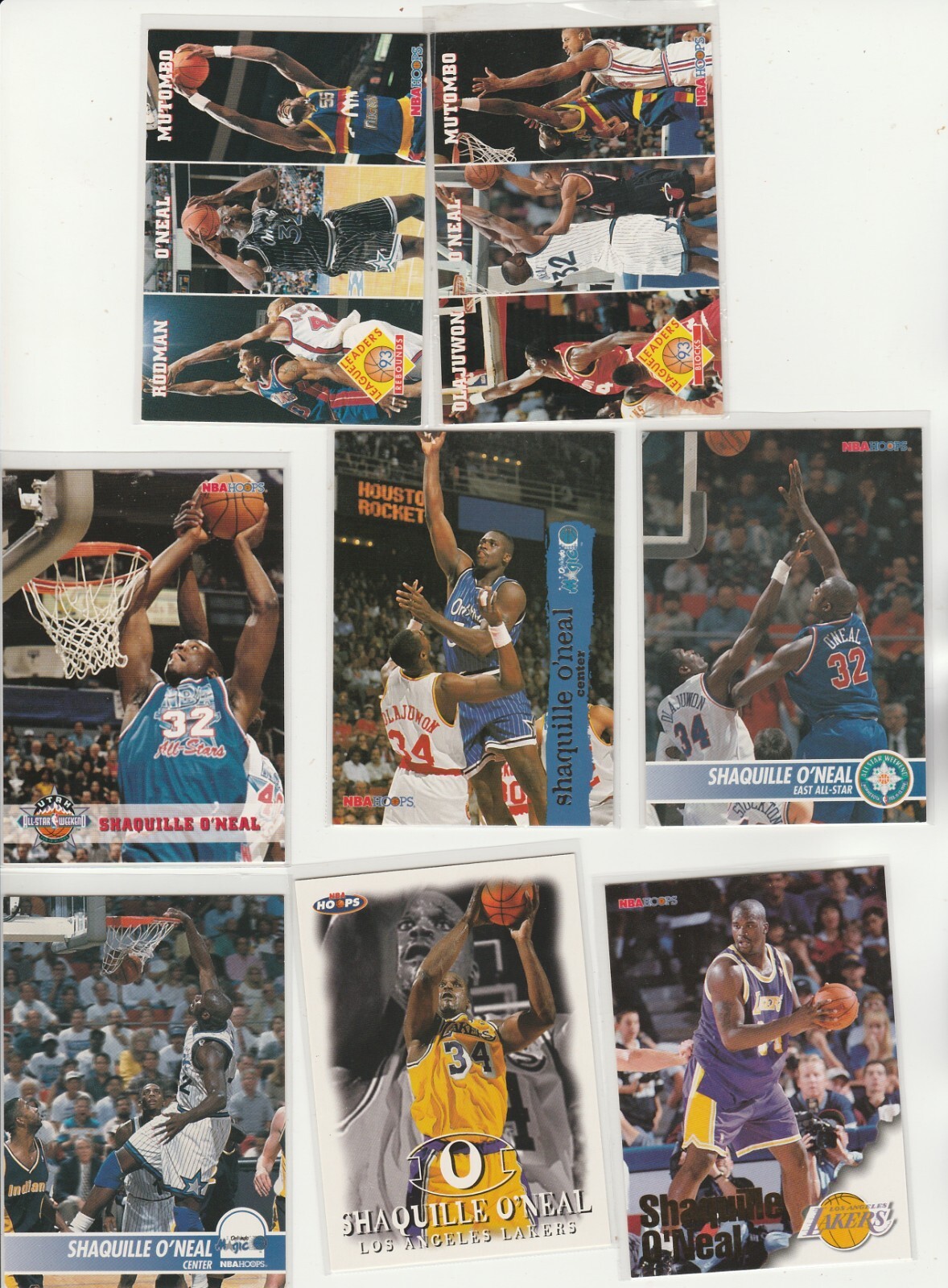 SHAQUILLE O'NEAL 90'S RAINBOW LOT HOOPS (17) DIFFERENT W/ 7 INSERTS ...