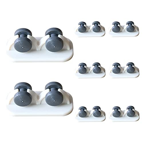 8 Pcs Mini Self Adhesive Wheels, Small Plastic Caster Stick On Double ...