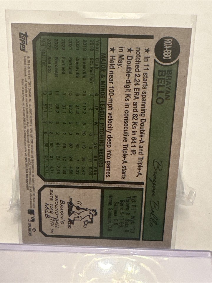 2023 Topps Heritage Real One Autograph Brayan Bello RC Auto #ROA-BBO ...