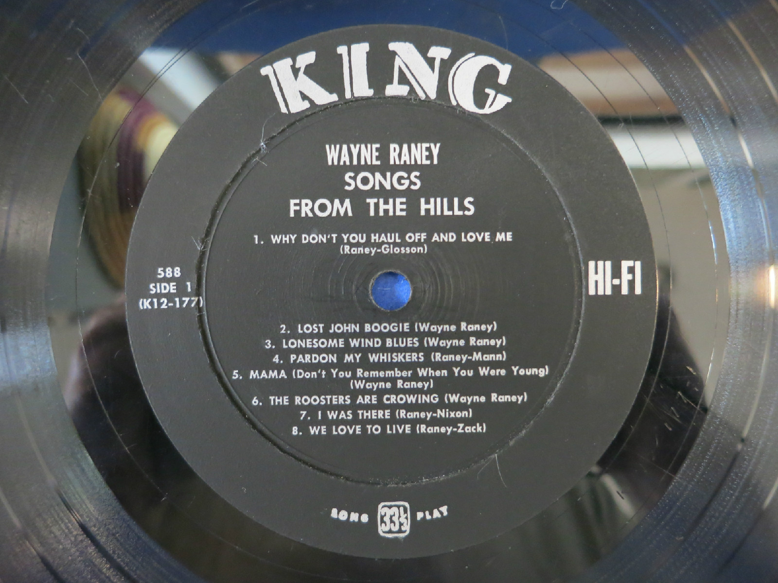 1958 1st Issue MONO LP ~WAYNE RANEY Songs From The Hills~ VG King 588 ...