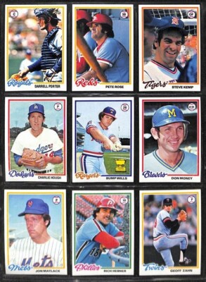 1978 Topps Baseball Cards Singles U-Pick 276-500 $1.25 *.25 Total ...