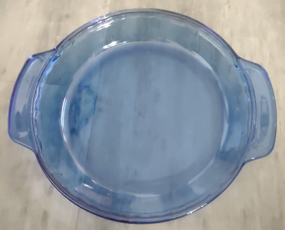 Anchor Hocking Bakeware Cobalt Blue Glass Pie Plate 9" Fluted Deep Dish ...